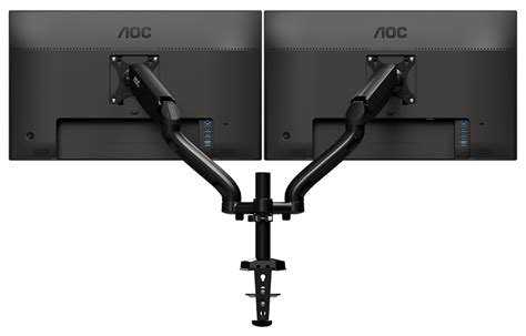 Buy AOC AD110D0 32in Monitor Dual Arm Desk Mount Black Comms Express