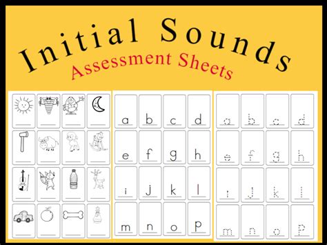 Initial Sounds Assessment Sheets Teaching Resources