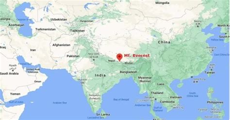 Where Is Mount Everest Located On A Map Tidy Himalaya