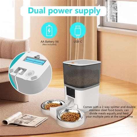 Автоматична двойна хранилка за кучета и котки Wifi Fullhd видеокамера функция за поилка звук