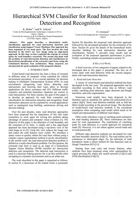 Pdf Hierarchical Svm Classifier For Road Intersection Detection And