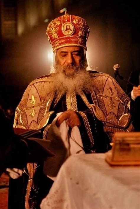 Pope Shenouda Iii From Behind During The Coptic Christmas Ceremony