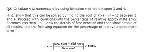 Solved This Is A Numerical Method Question Please Show All
