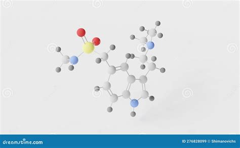 Sumatriptan Molecular Structure Isolated On White Royalty Free Cartoon