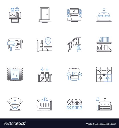 user experience line icons collection interaction vector image