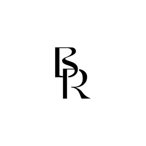 br 모노그램 로고 디자인 문자 텍스트 이름 기호 흑백 로고타입 알파벳 문자 단순 로고 프리미엄 벡터