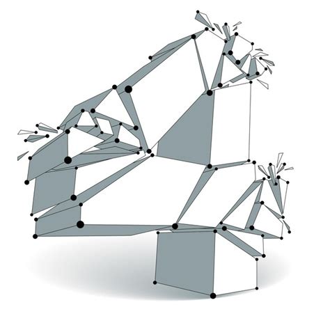 Premium Vector Abstract Vector Low Poly Wrecked Number 4 With Black