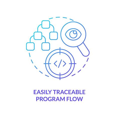 Icono De Concepto De Gradiente Azul De Flujo De Programa Fácilmente Rastreable Programación