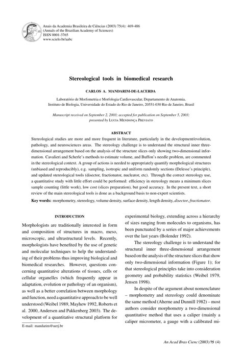 Pdf Stereological Tools In Biomedical Research