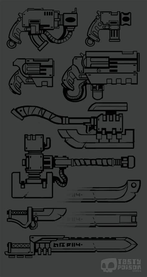 {线稿系列}东，西古现武器设计（枪，刀，棍，盾） 花瓣网