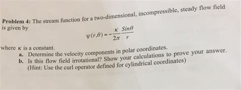solved the stream function for a two dimensional