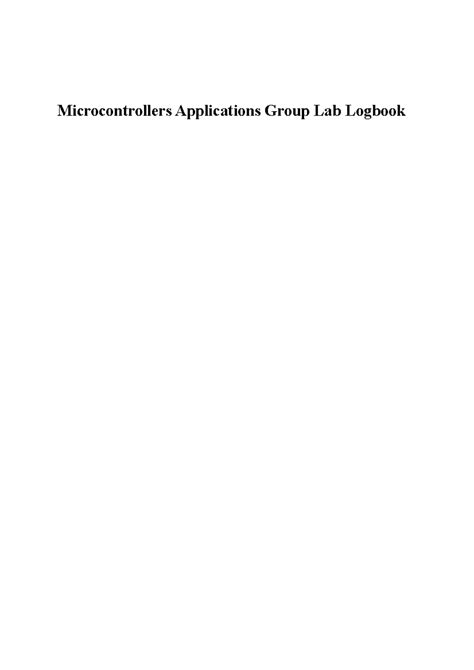 2 Io Logbook Microcontrollers Applications Group Lab Logbook Table