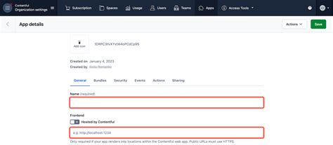create a custom app contentful