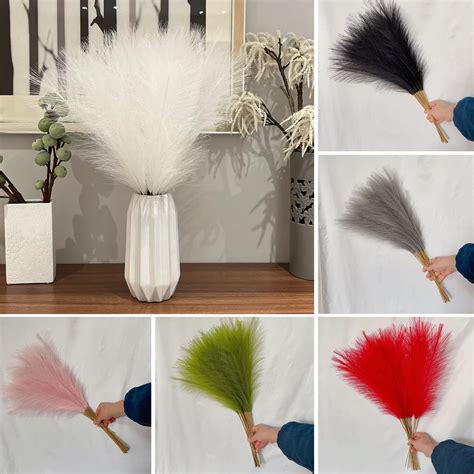 Sunjoy Tech 10pcs Artificial Pampas Grass Decorations Realistic Vibrant