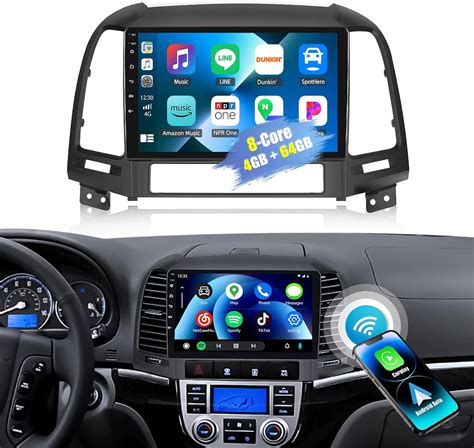 Camecho 4 64g 8 Core Car Stereo Radio For 2006 2012 Hyundai Santa Fe With Wireless