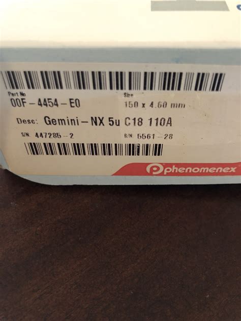 New Hplc Column Phenomenex Gemini Nx 5 µm Grelly Usa