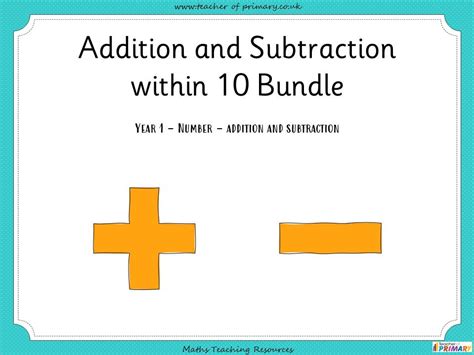Year 1 Addition And Subtraction Within 10 Bundle Teaching Resources