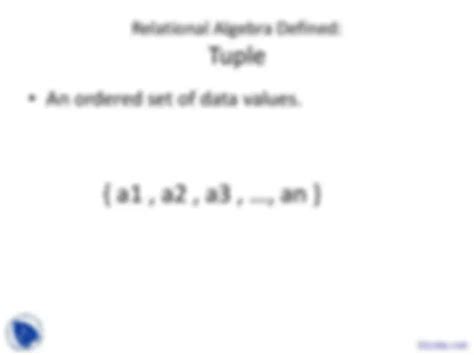 Introduction To Relational Algebra Data Base Management System Lecture Slides Slides