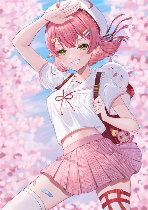 Sakura Miko And Sakura Miko Hololive Drawn By Runlan Danbooru