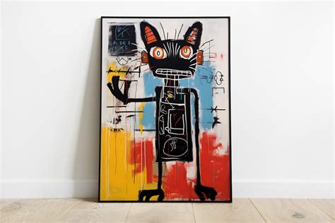 Basquiat Cat Portrait Different Sizes Jean Michel Basquiat Canvas Wall