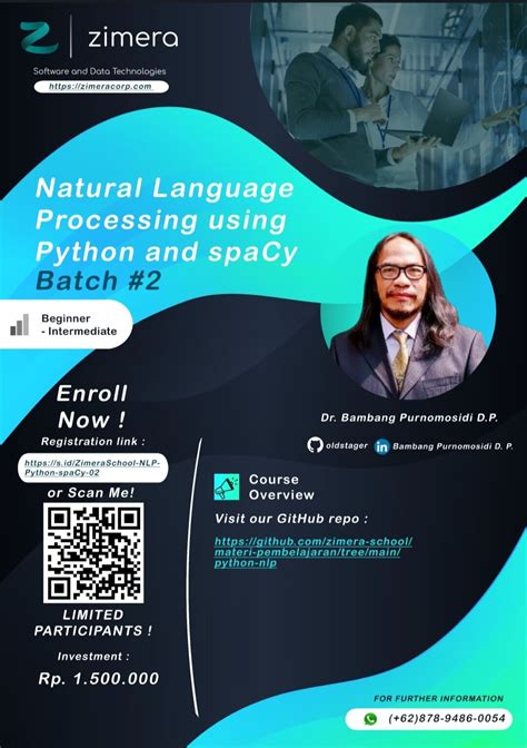 bambang purnomosidi d p on linkedin kelas python spacy untuk nlp