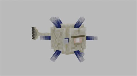 3d Model Minecraft Guardian Vr Ar Low Poly Cgtrader