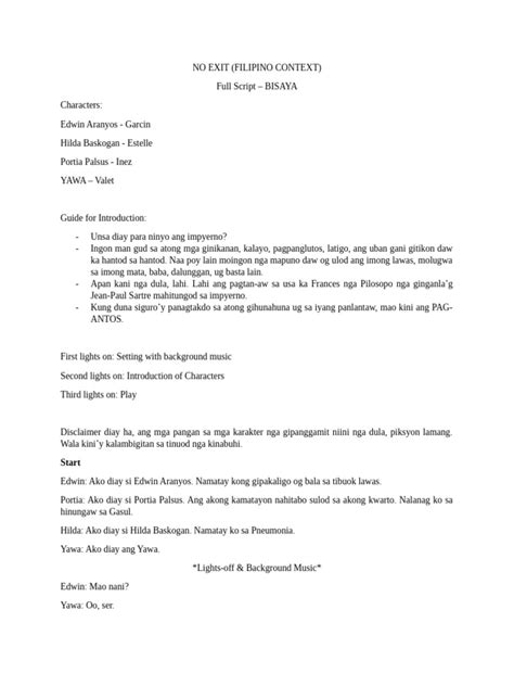 No Exit Final Script Pdf