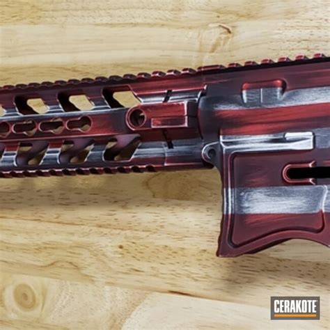Upper Lower Handguard Combo In A Cerakote American Flag Finish By