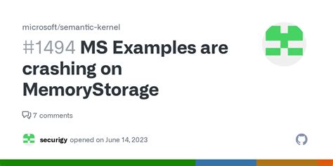 ms examples are crashing on memorystorage · issue 1494 · microsoft