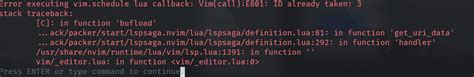 Bufload Error When Calling Lspsaga Goto Definition Issue Nvimdev Lspsaga Nvim GitHub