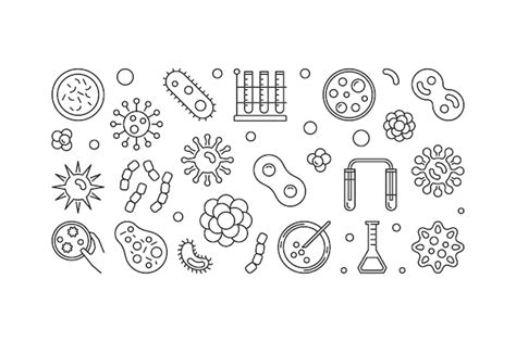 Premium Vector Pathogenicity Concept Linear Illustration Vector Horizontal Banner