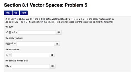 solved 1 pt let v r for u v e v and a e r define