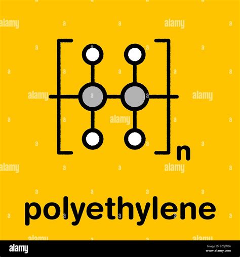 Polyethylene Pe Polythene Polyethene Plastic Chemical Structure Stylized Skeletal Formula