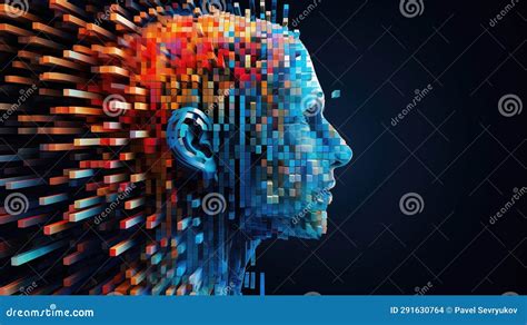 Artificial Voxel Human Head Stock Illustration Illustration Of Gradient Cube 291630764
