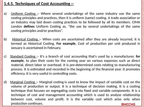 Cost Accounting Meaning Methods Techniques Types PPTX