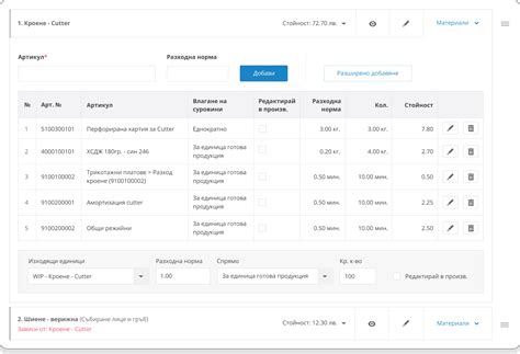 Проследяване и отчитане на разходите Towerp Организирай производството