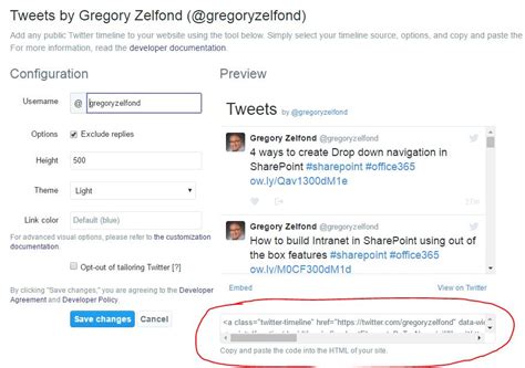 how to add a twitter feed to a sharepoint site sharepoint maven
