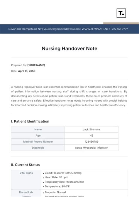 Free Handover Note Templates Editable And Printable