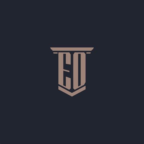 Eo Initial Monogram Logo With Pillar Style Design 7936920 Vector Art At