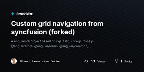 Custom Grid Navigation From Syncfusion Forked StackBlitz