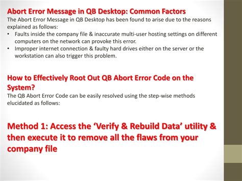 PPT QuickBooks Abort Error Deep Analysis Effective Solutions PowerPoint Presentation ID