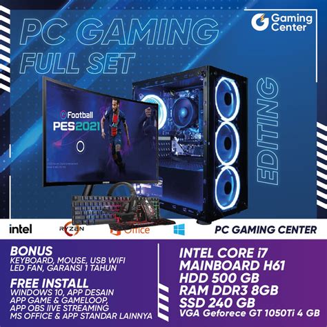 Jual PC Gaming Editing Rakitan Full Set Ccore I KOMPUTER CPU VGA GT GB SSD