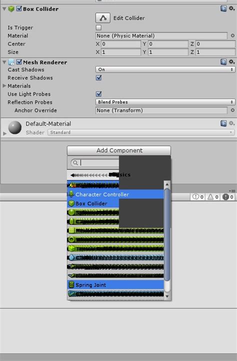 inspector add component menu problem questions and answers unity