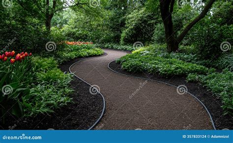 A Winding Garden Path Lined With Assorted Edible Plants Royalty Free