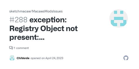 Exception Registry Object Not Present Mcwtrpdoorsoakranchtrapdoor · Issue 288