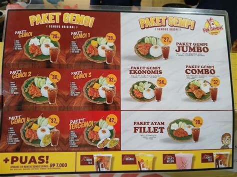 Menu At Ayam Gepuk Pak Gembus Meruyung Raya Restaurant Depok