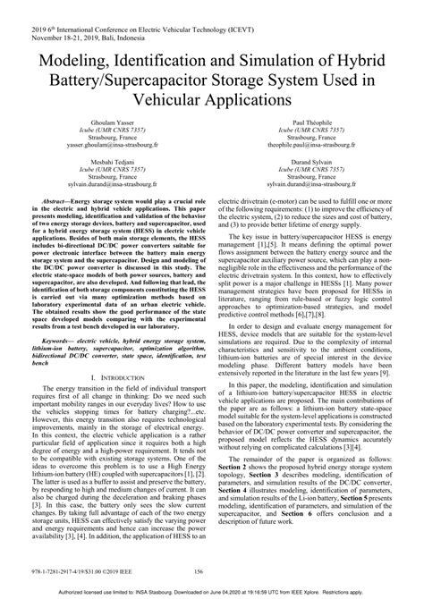 Pdf Modeling Identification And Simulation Of Hybrid Battery Supercapacitor Storage System