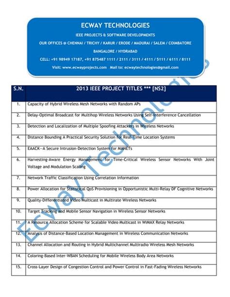 2014 Ieee Project Ns2 Titles Pdf