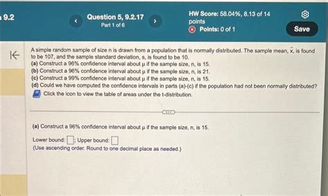 Solved A Simple Random Sample Of Size N Is Drawn From A Chegg