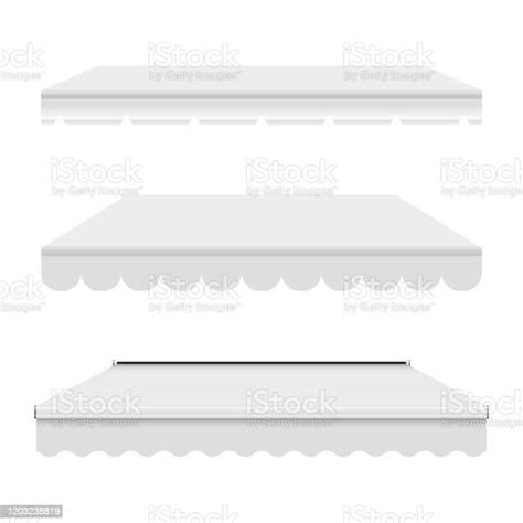 상점 카페 시장 또는 레스토랑에 대한 빈 흰색 벡터 어닝 빈 시장 텐트 캐노피 조롱 차양에 대한 스톡 벡터 아트 및 기타 이미지 차양 흰색 차일 Istock